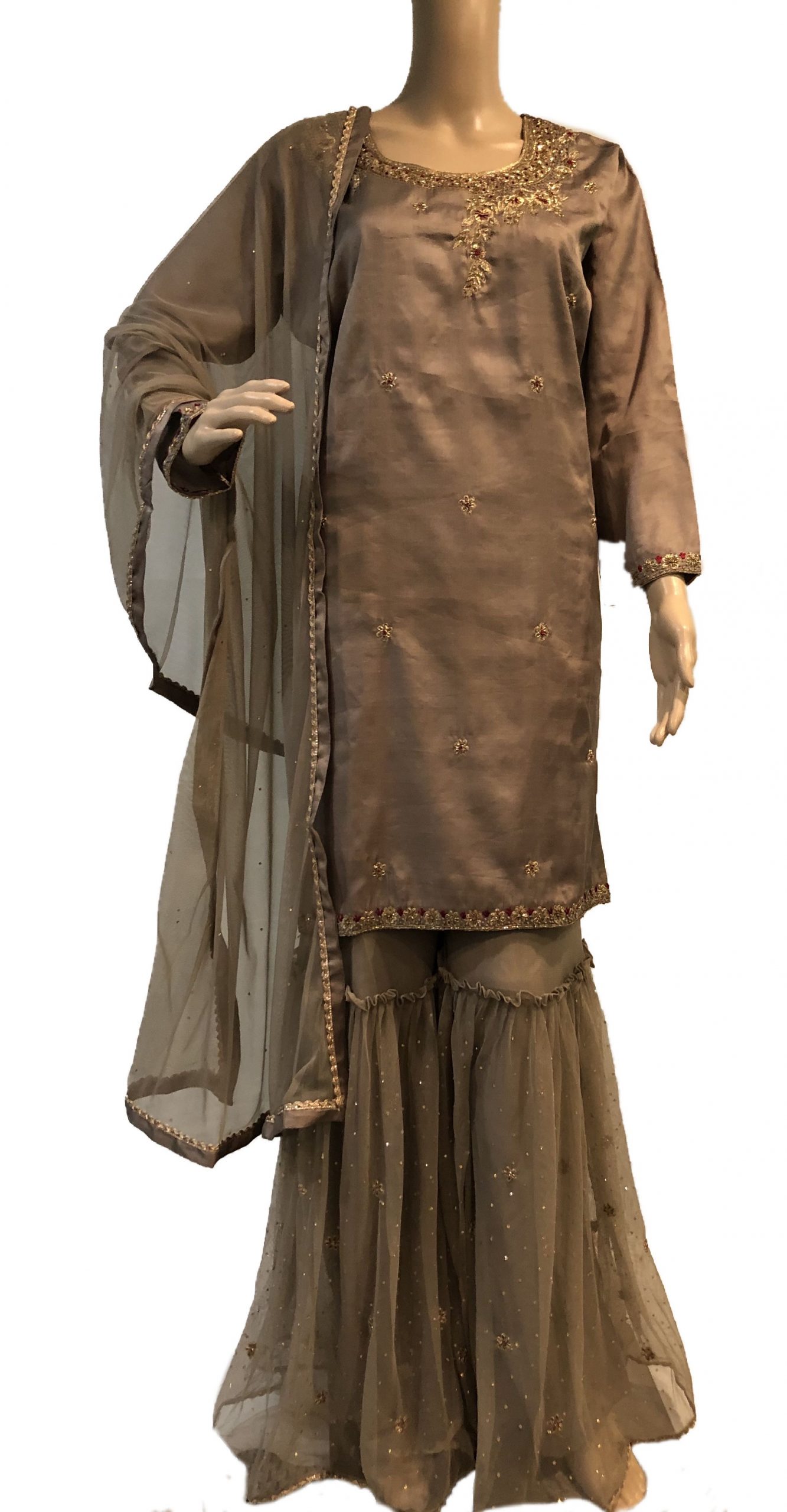 Ash Grey Color Sharara Set – Shop Desi Stuff